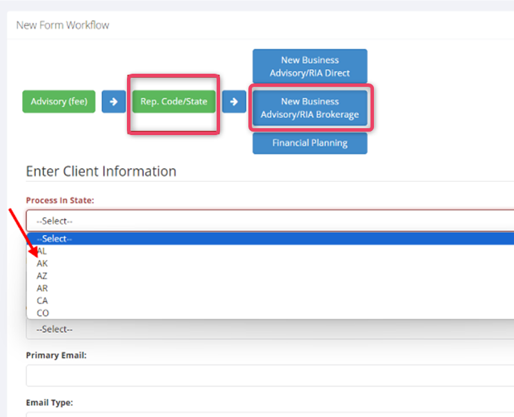 4. New Business Form Workflow - Navigator Platform Documentation